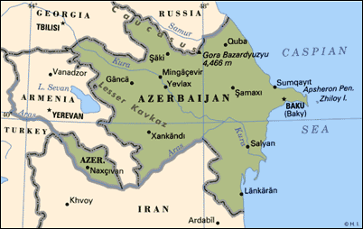 Azerbaijan Russia Map